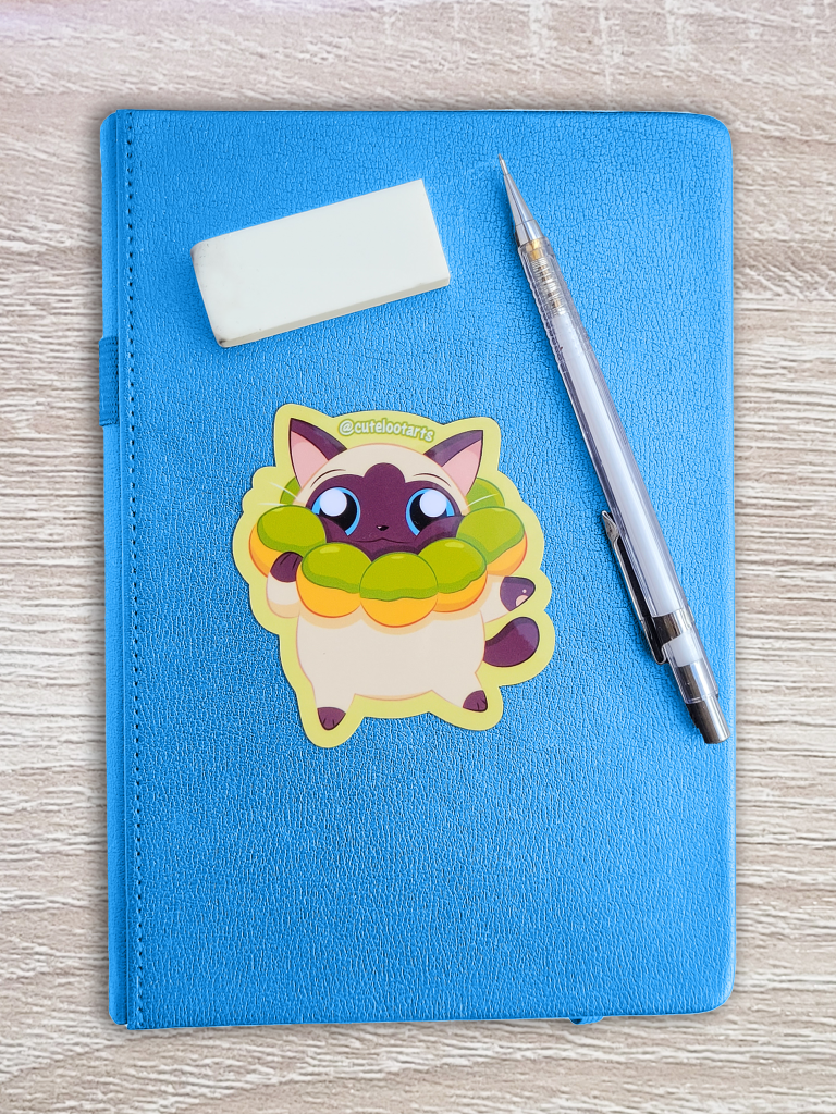 Meelo the Matcha Meowchi Donut Sticker - Cute Loot Arts – Cute Loot ...