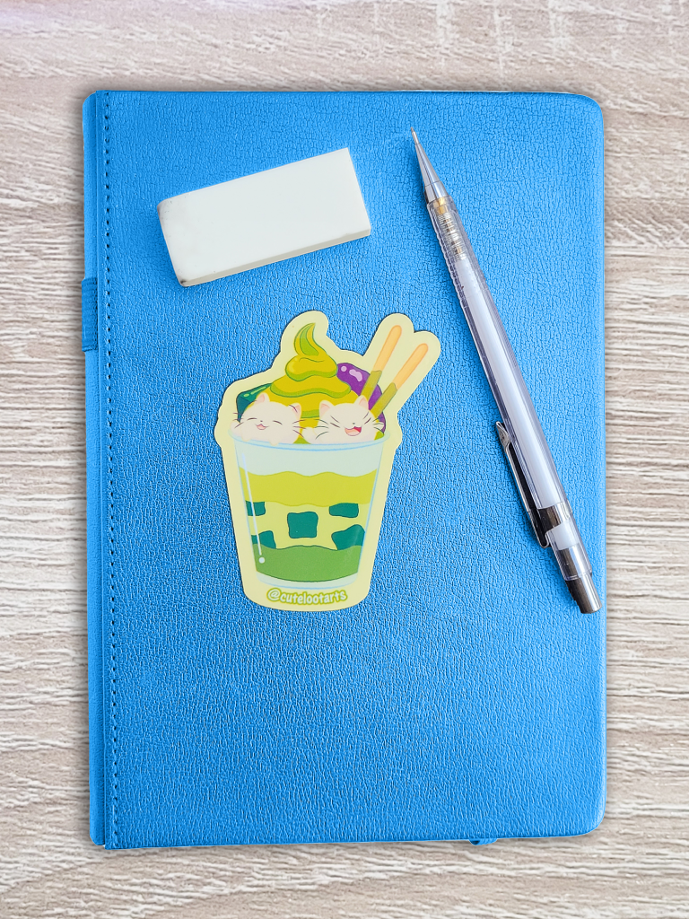 Meowchi Bros Matcha Purrfait Sticker - Cute Loot Stickers – Cute Loot ...